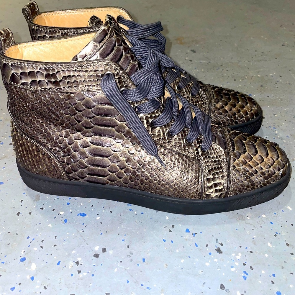 Christian Louboutin Python High Top Sneakers - Gem